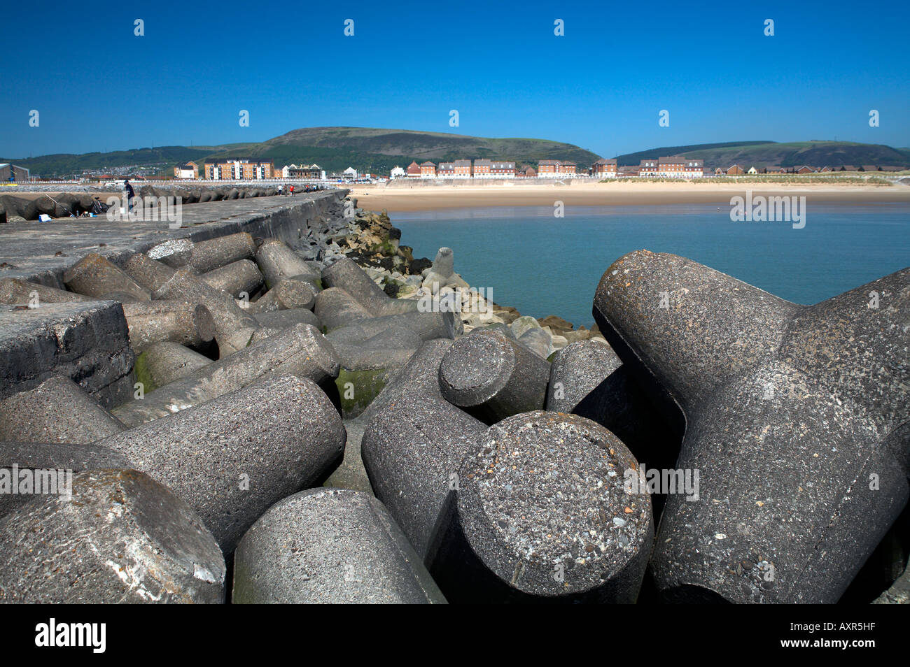 Breakwater Aberavon Seafront South Wales Stock Photo - Alamy