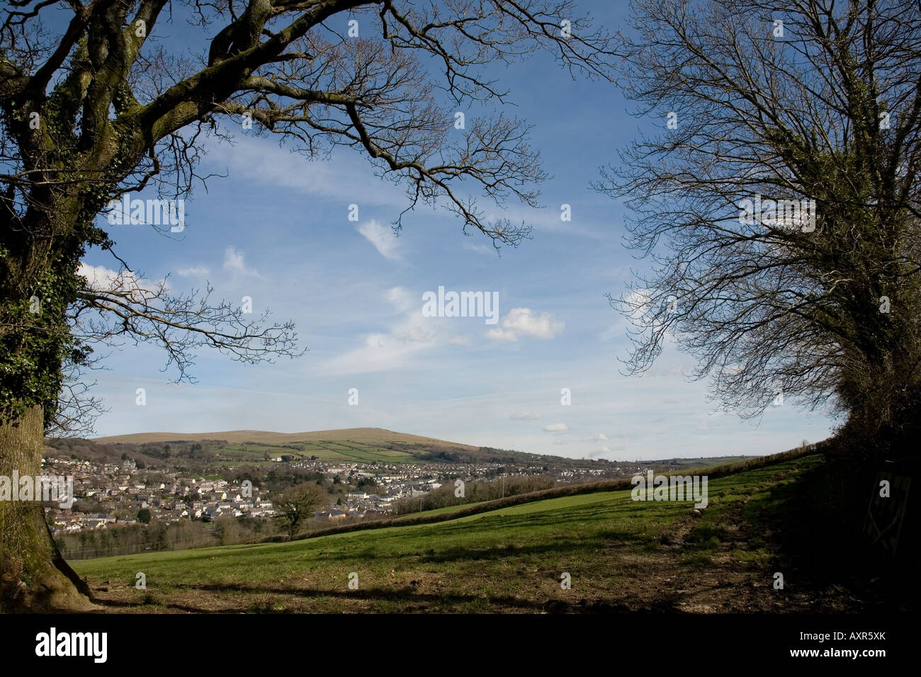 A view over Ivybridge to Western Beacon Stock Photo - Alamy