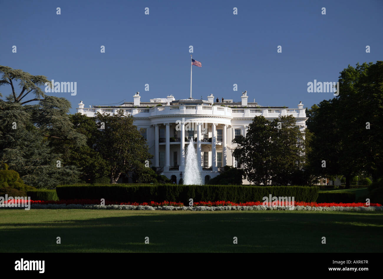 The South Portico of the White House, the official home of the ...