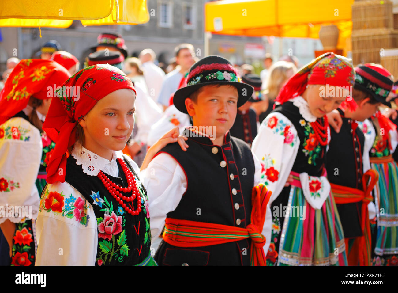 Lowicz folk dancers, Parade during Folklore Days in Olsztyn, Poland ...