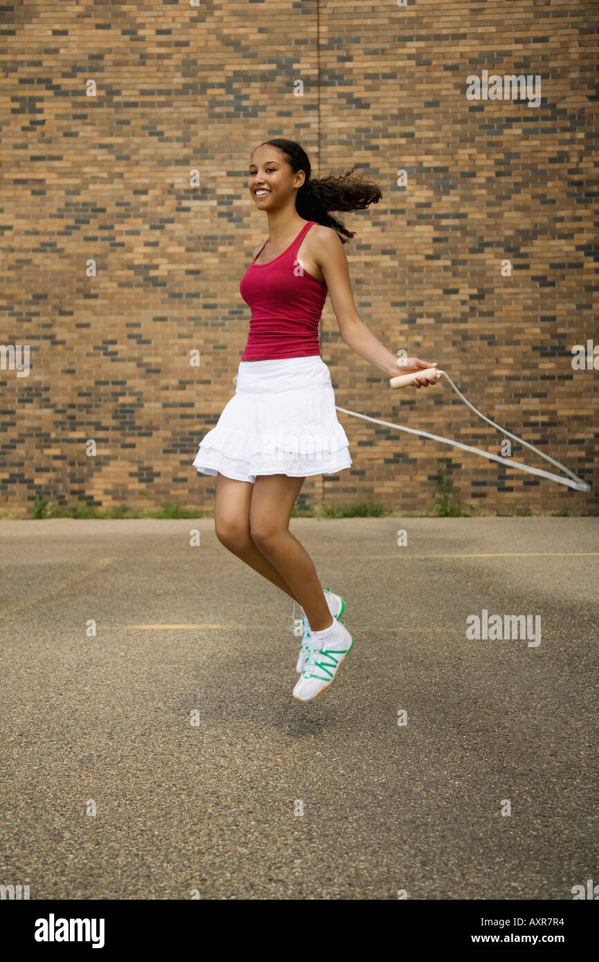 Teen jumping rope hi-res stock photography and images - Alamy
