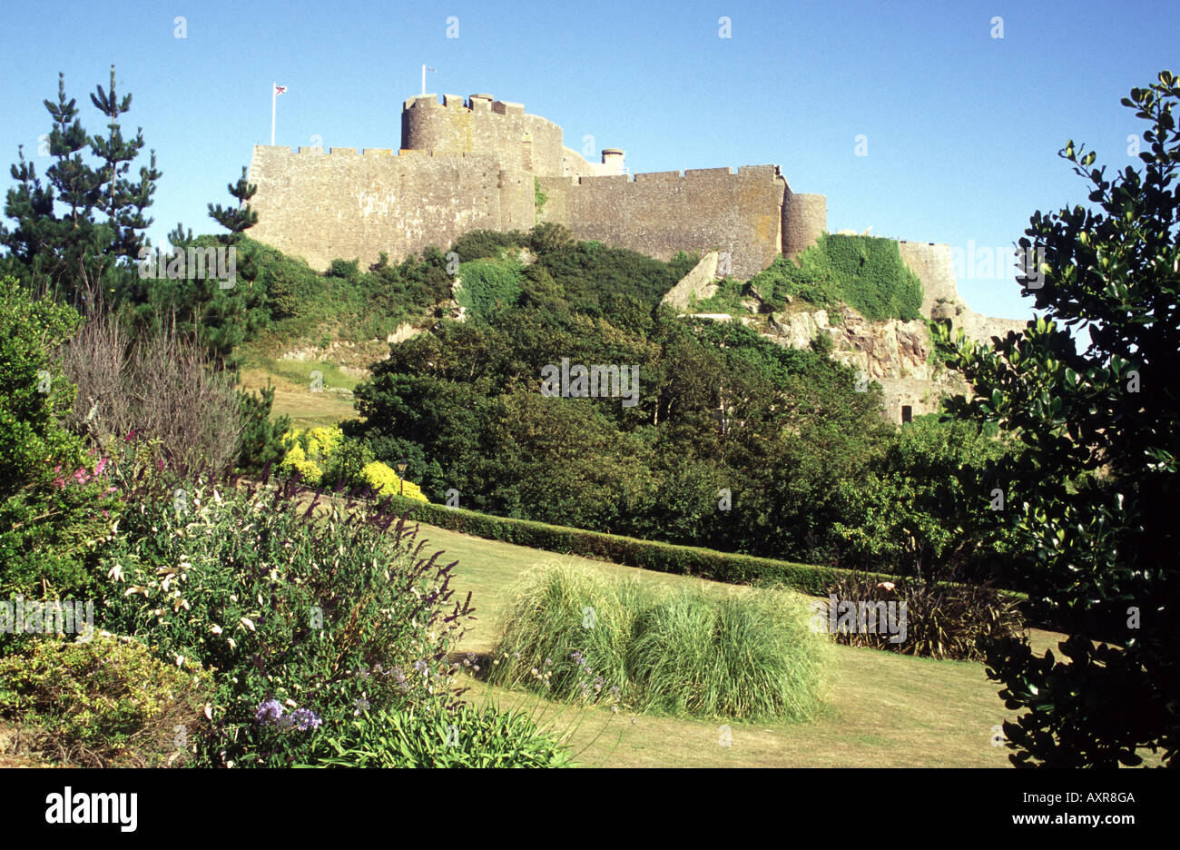 Mont Orgueil Castle, Gorey, Jersey, Channel Islands Stock Photo - Alamy