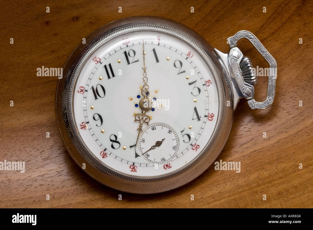 Close up of an old pocket watch used by a railroad conductor Stock ...