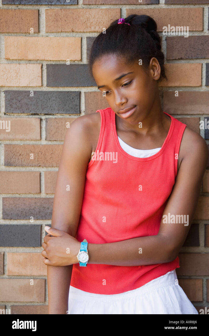 Girl looking serious Stock Photo - Alamy