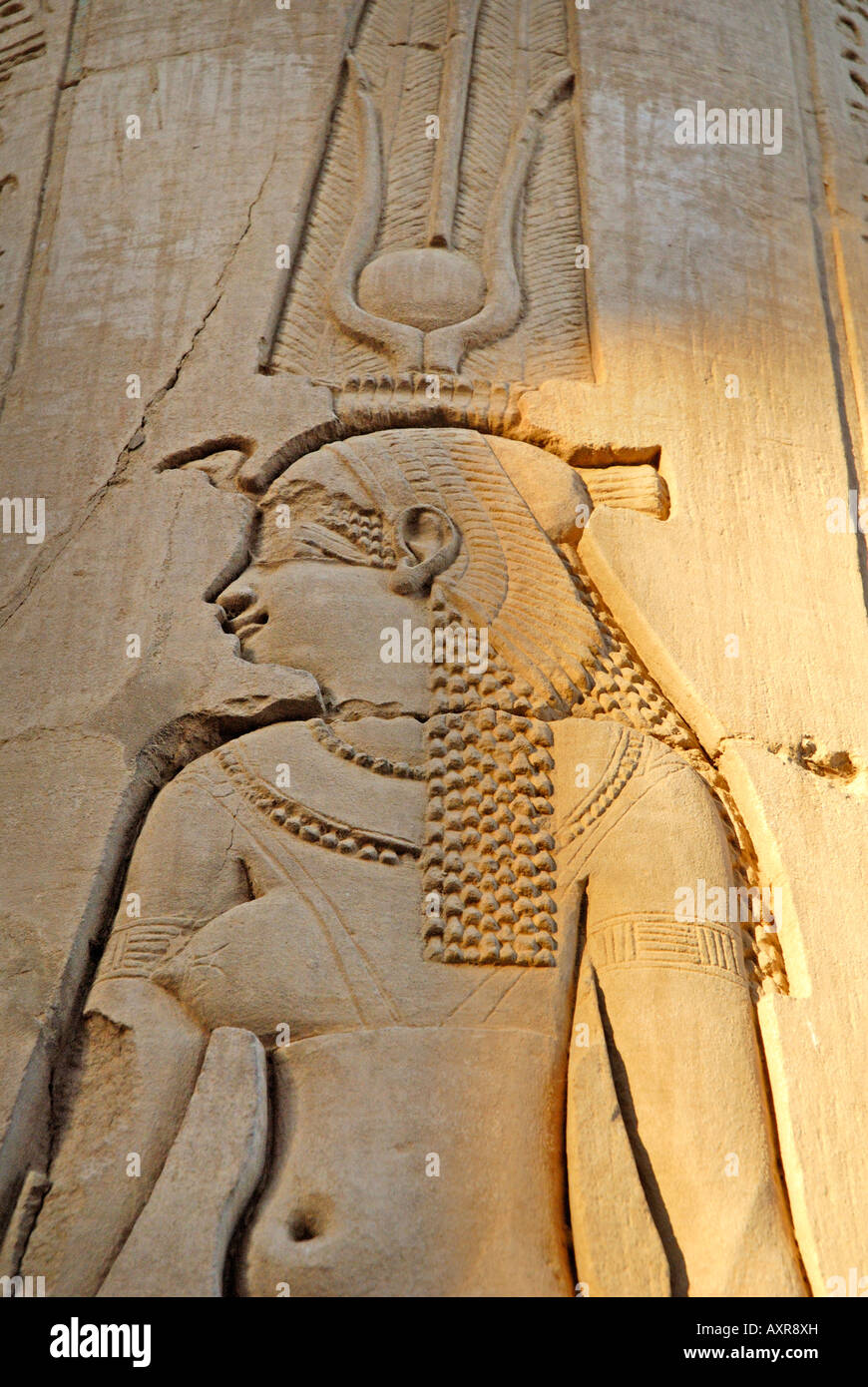 Cleopatra figure in the temple to Sobek, the crocodile god, at Kom Ombo ...