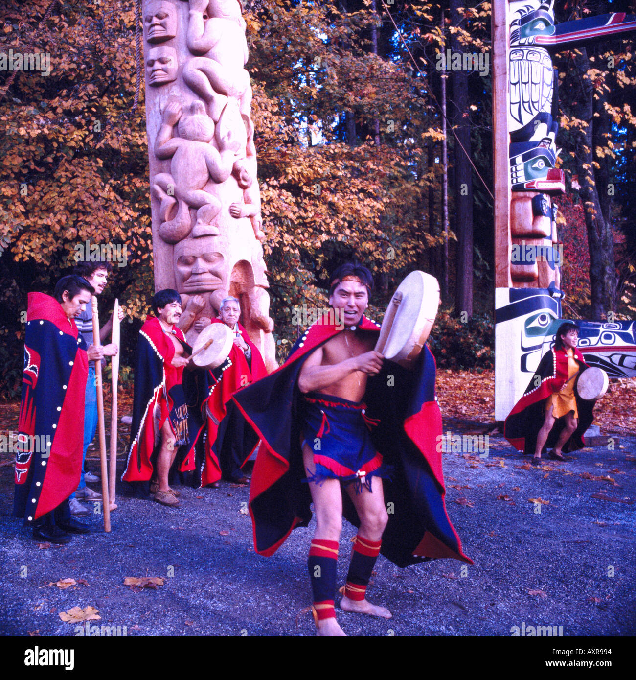 Native Indians in Traditional Regalia perform at Ceremony to erect ...