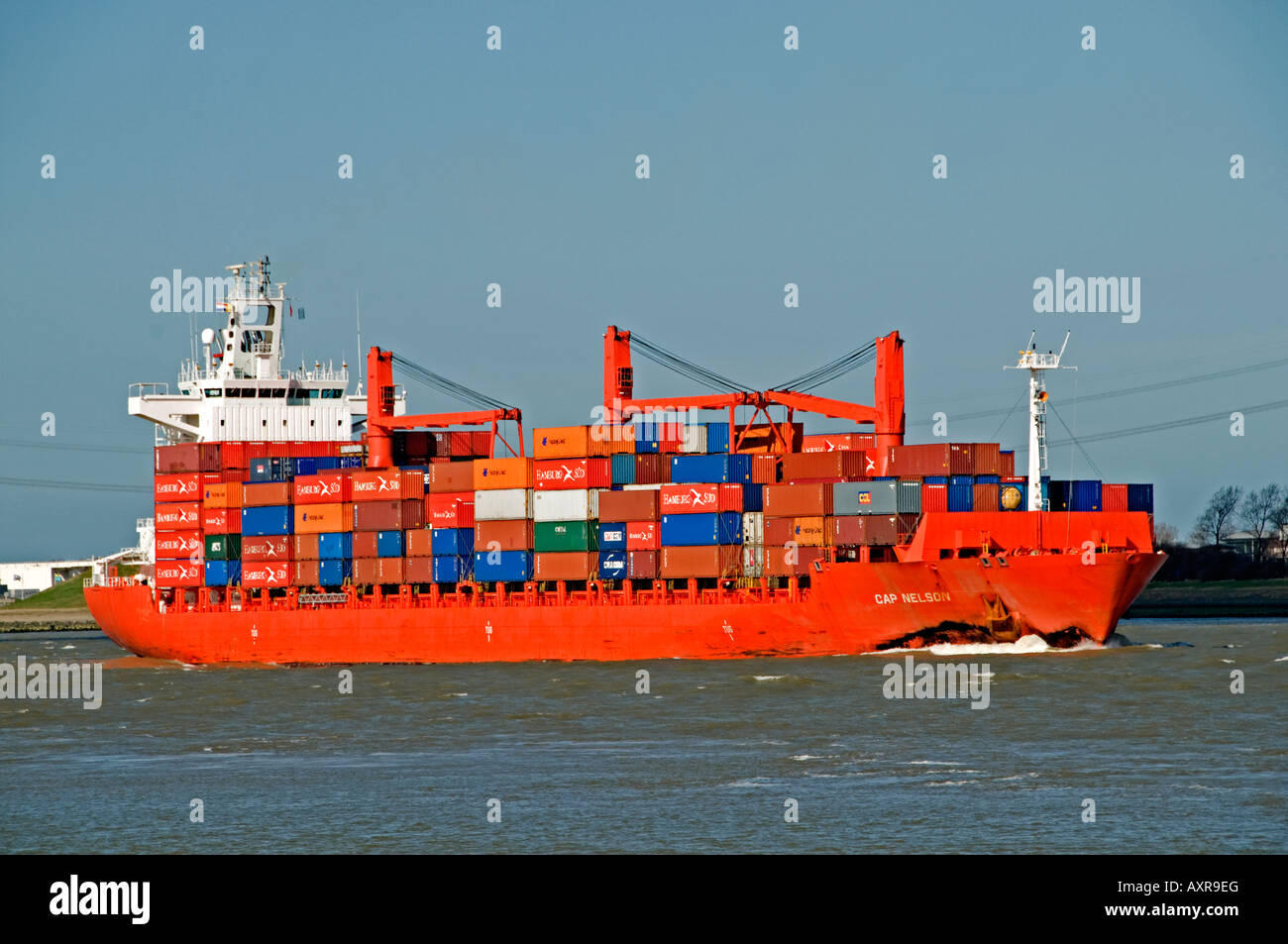 Nieuwe maas freight container cargo boat freighter ship the Maasvlakte ...