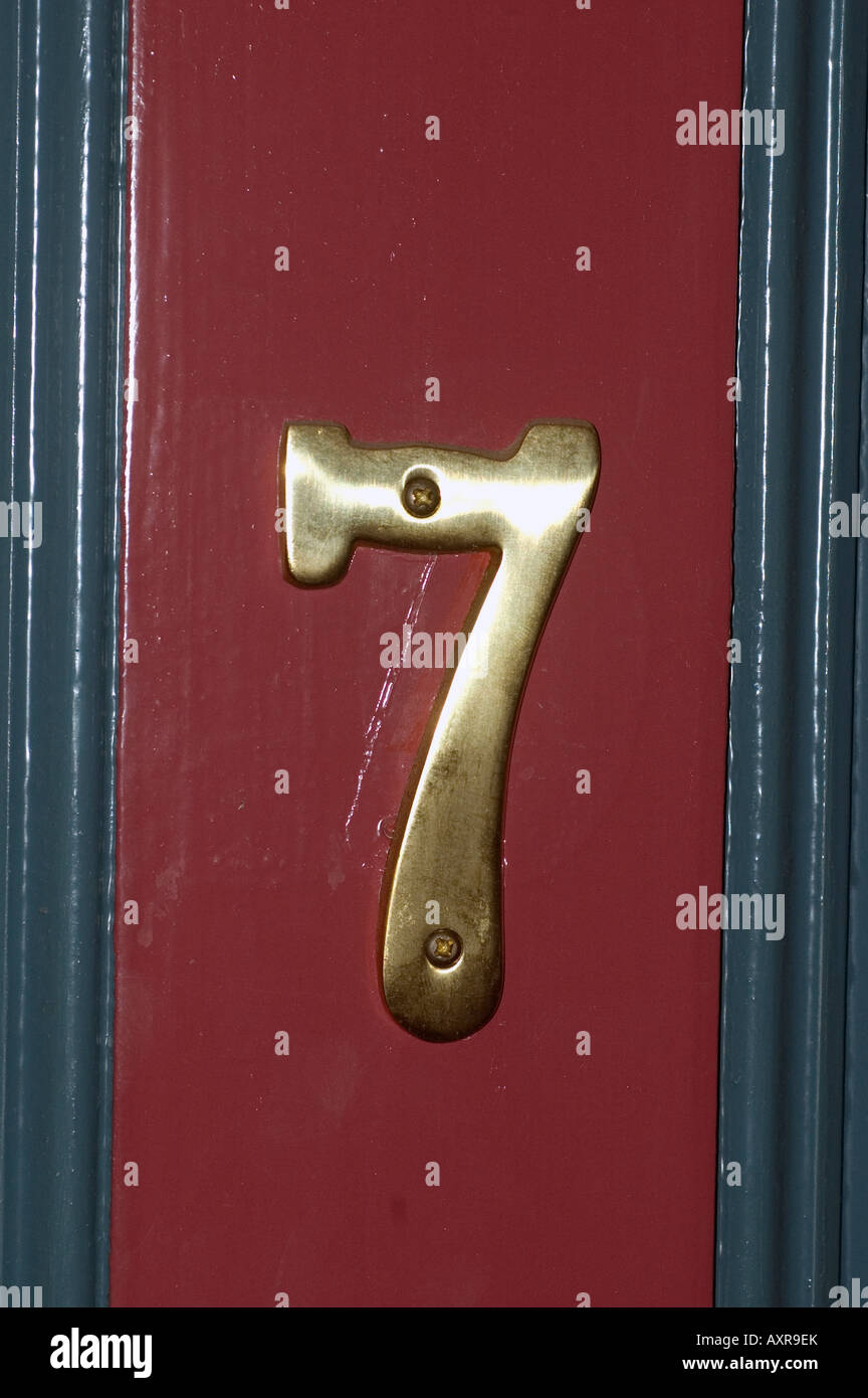 brass door number Stock Photo - Alamy