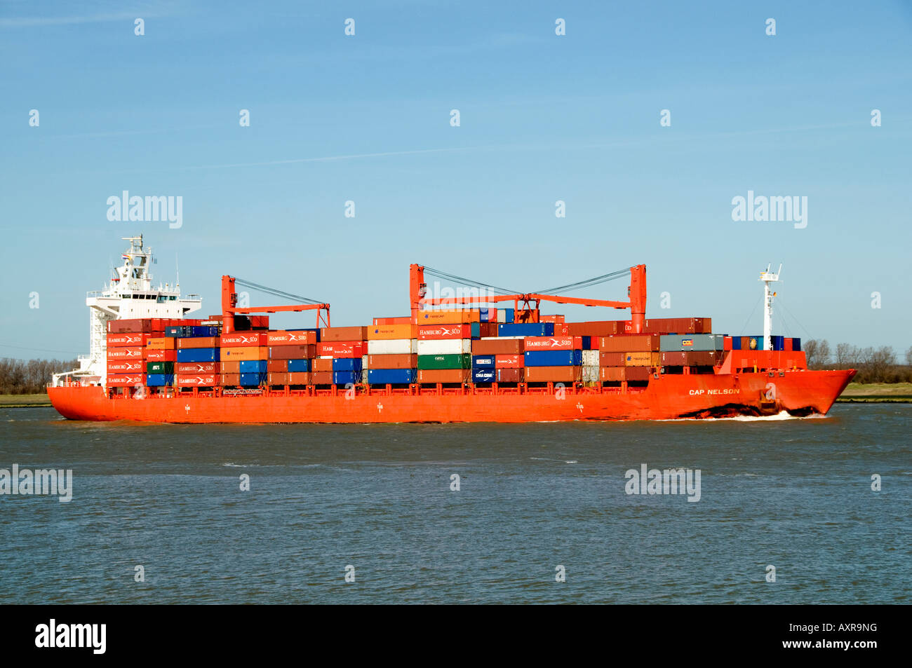 Nieuwe maas freight container cargo boat freighter ship the Maasvlakte ...