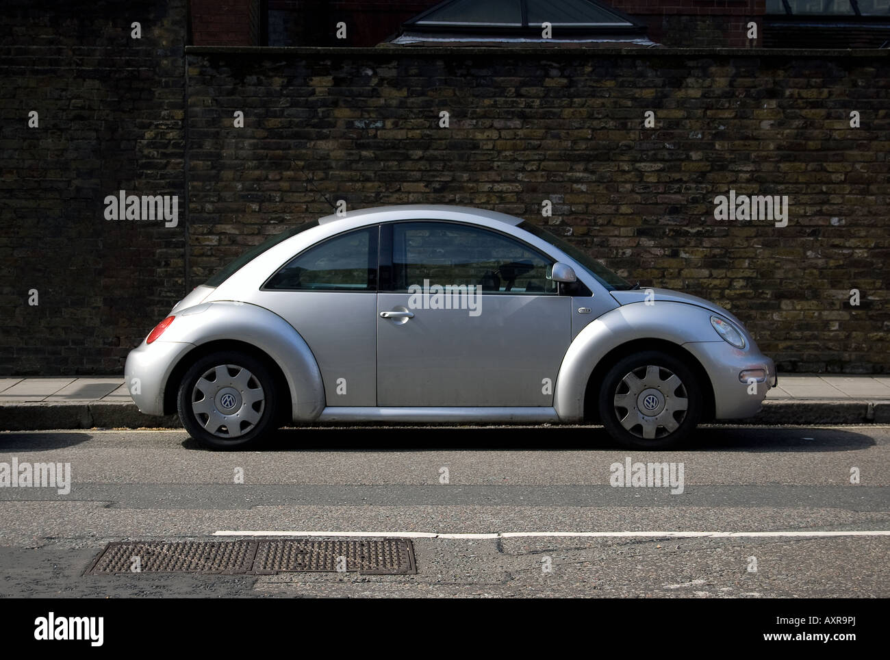 Silver VW beetle Stock Photo - Alamy
