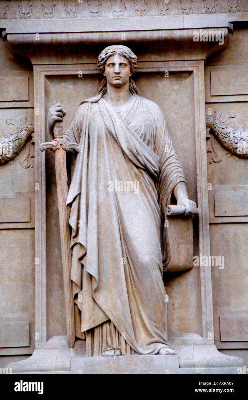 Ile de la City Palais of Justice Lady of Justice Paris France Stock ...