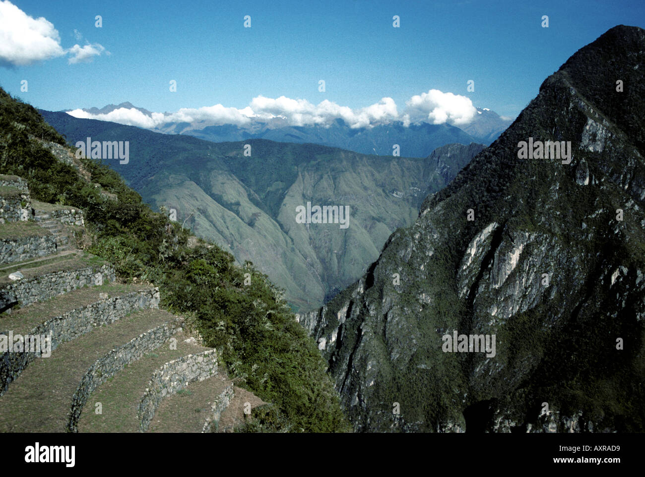 Mountains and ancient Inca terracing Peru Stock Photo - Alamy