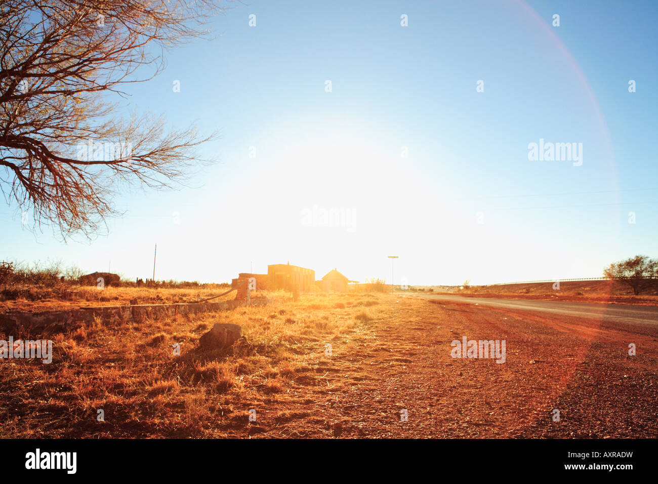 ROUTE 66 IN THE GHOST TOWN OF CUERVO NEW MEXICO USA Stock Photo - Alamy