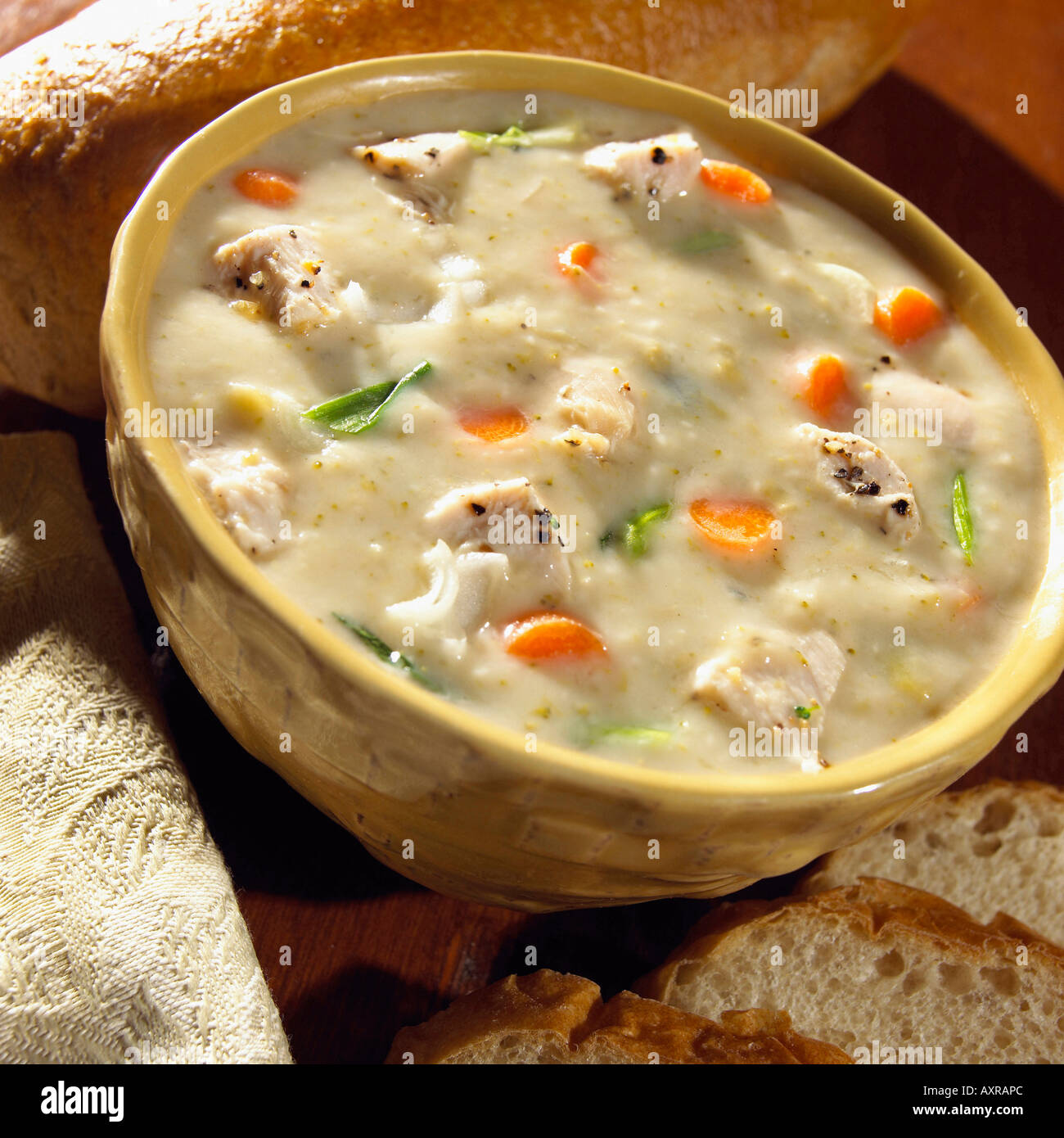 Chicken Cream Soup Stock Photo - Alamy