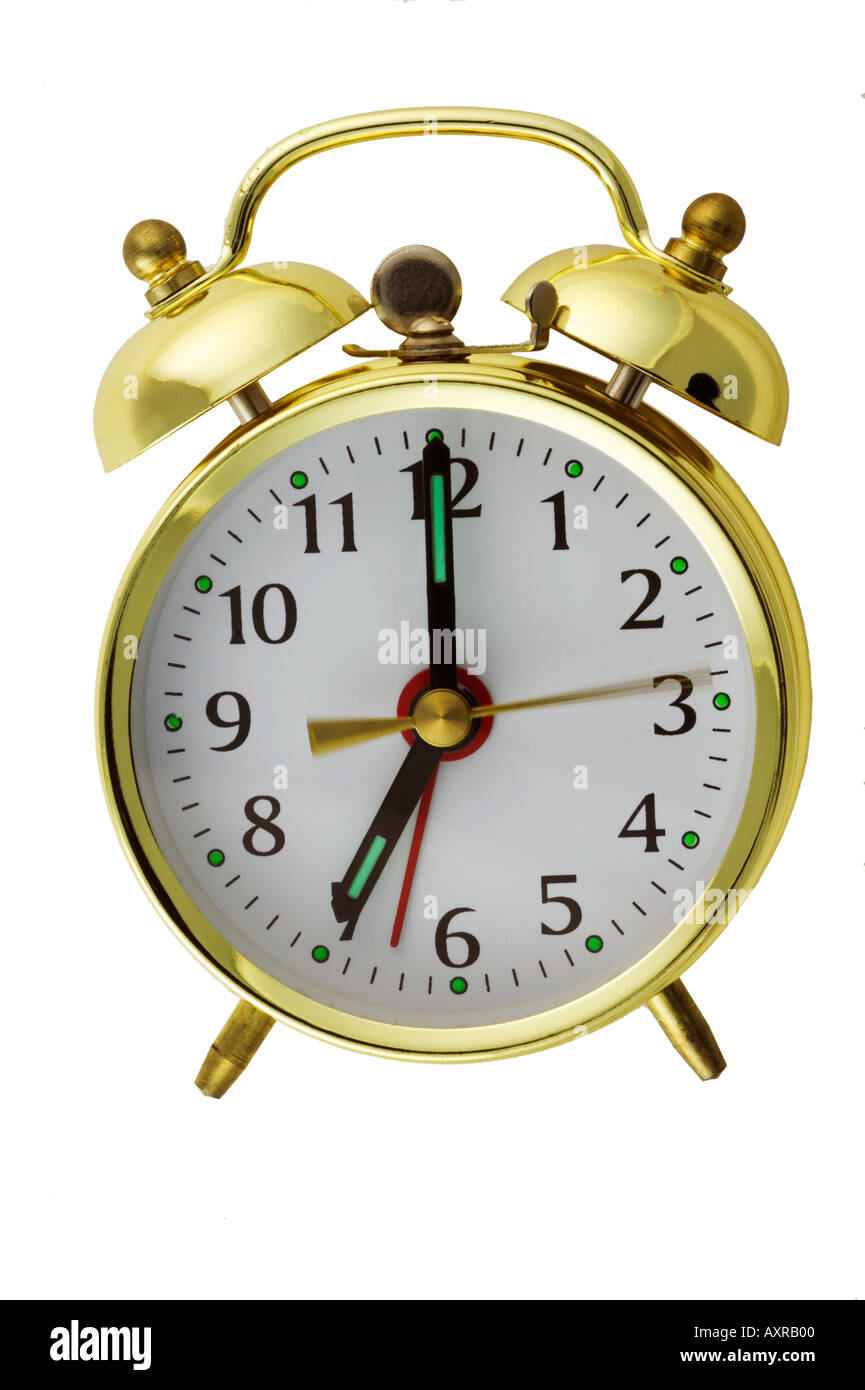 Traditional Mechanical Alarm Clock Cutout Blurred second hand Stock ...