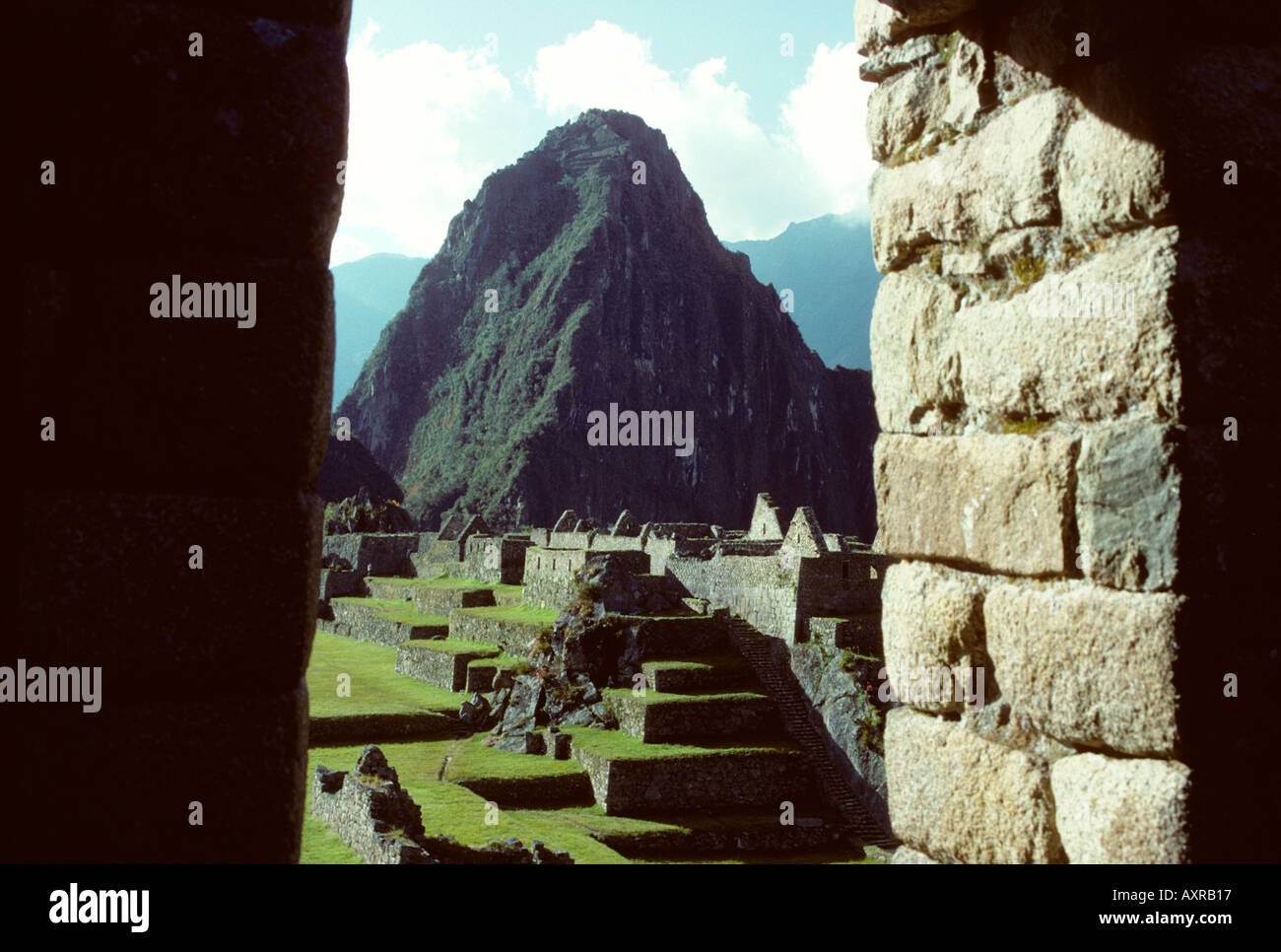 Machu Picchu Through Arch Peru Stock Photo - Alamy