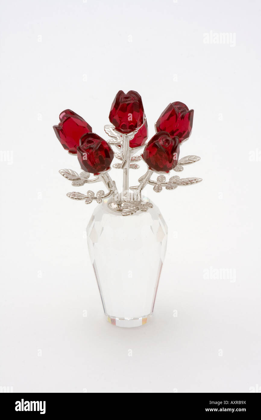 Crystal Roses in a crystal vase Stock Photo - Alamy
