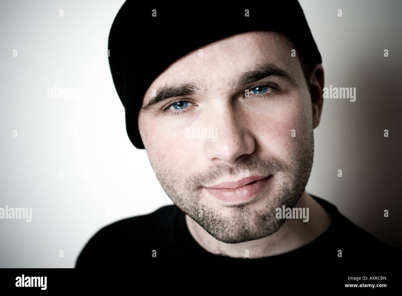 Portrait of young man - selective focus on the eyes Stock Photo - Alamy