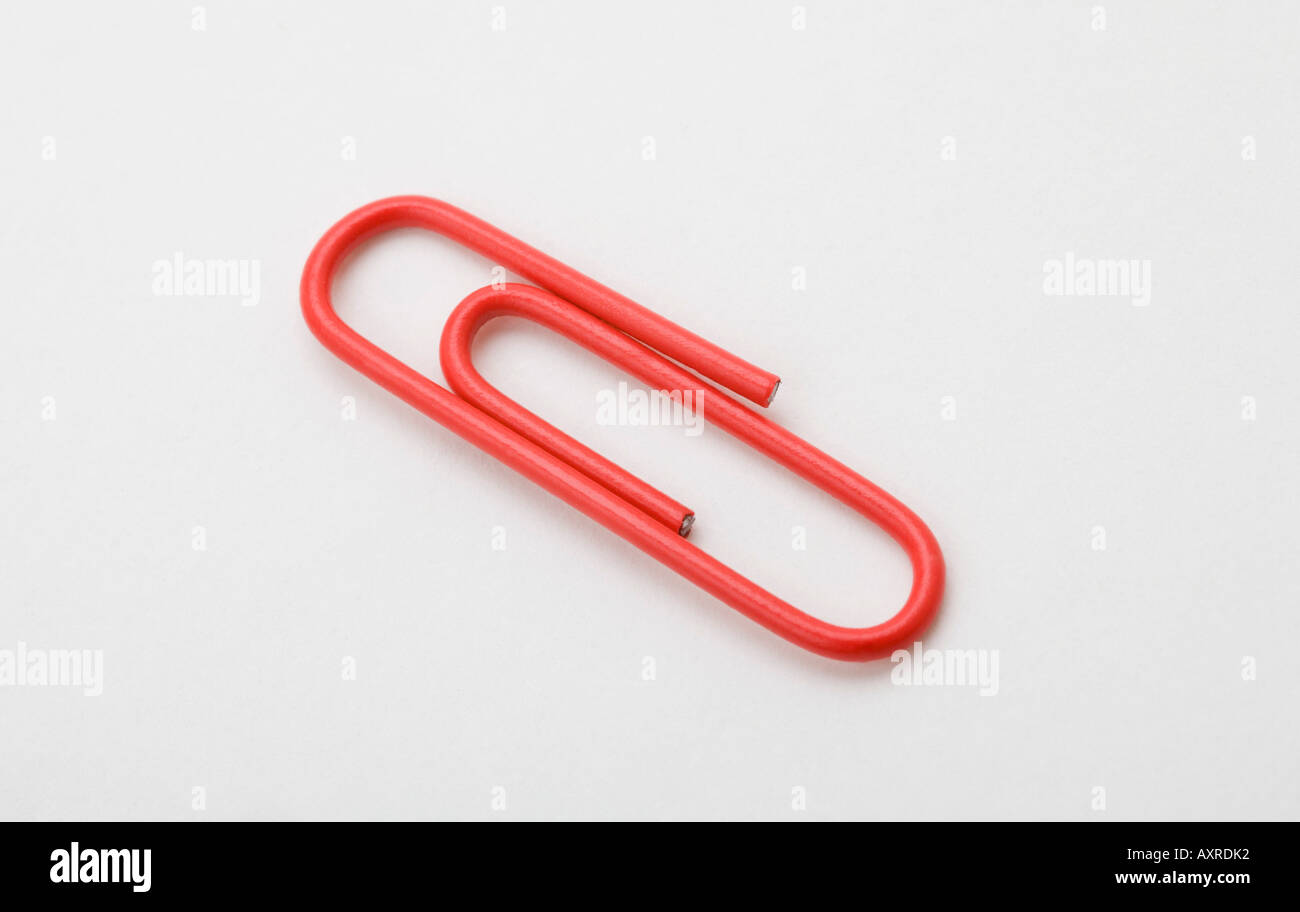 Red paper clip Stock Photo - Alamy