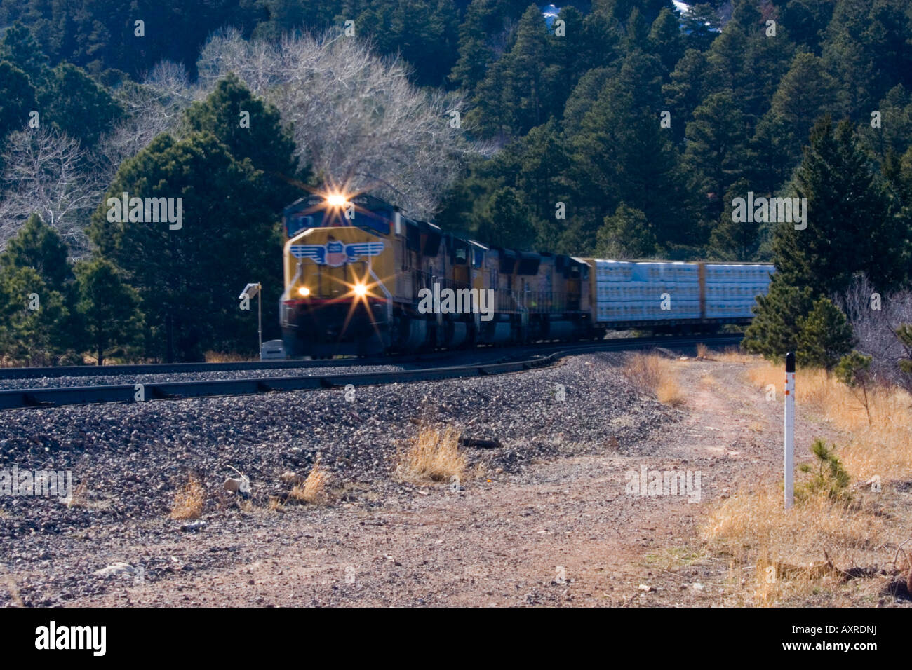 Slow Moving Train Stock Photo - Alamy