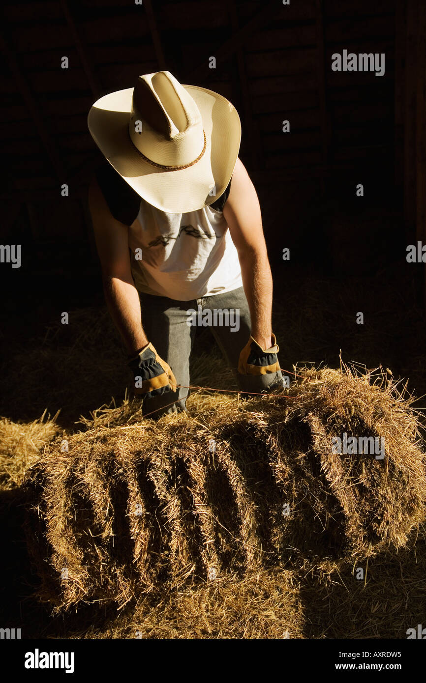Farmer Straw Hat Hay Bale Stock Photos & Farmer Straw Hat Hay Bale ...