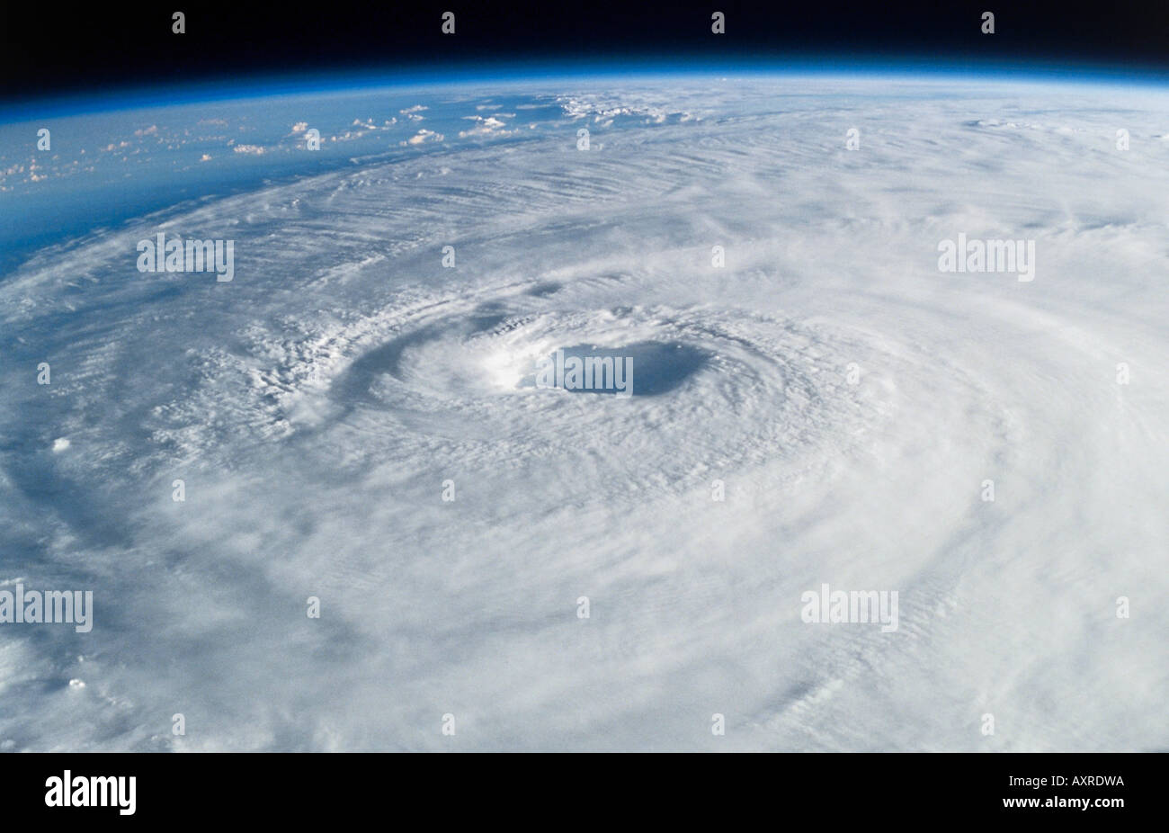 Satellite view of a hurricane in the ocean on Earth Stock Photo - Alamy
