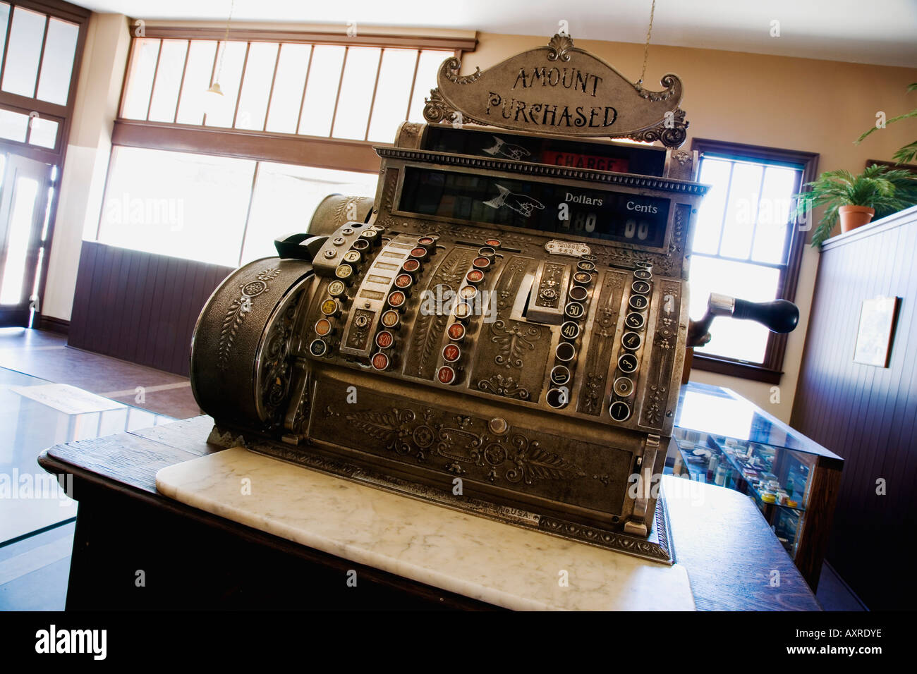 Old fashioned cash register Stock Photo - Alamy