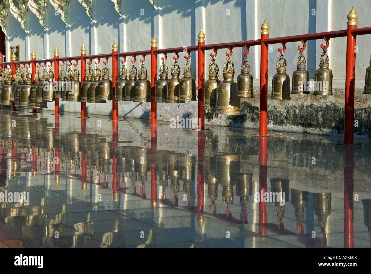 Prayer gongs Wat Phra That Cho Hae Phrae Province Thailand Stock Photo ...