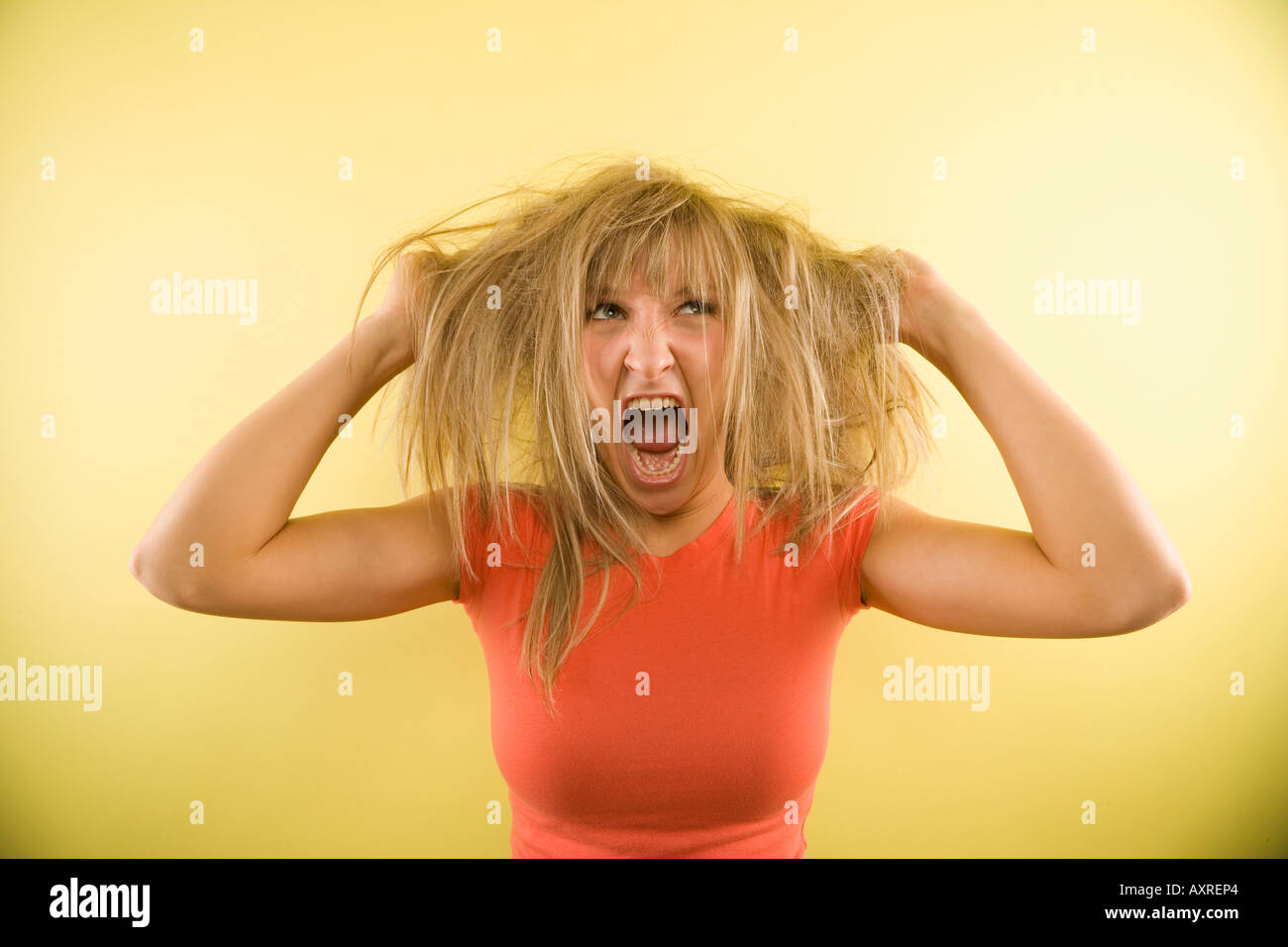 Woman and comical screaming hi-res stock photography and images - Alamy