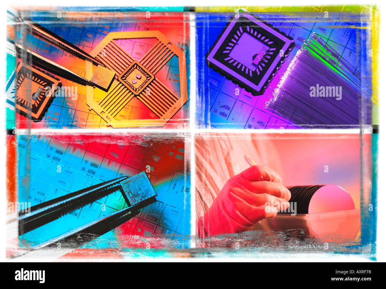 Collage of High Technology Details Stock Photo - Alamy