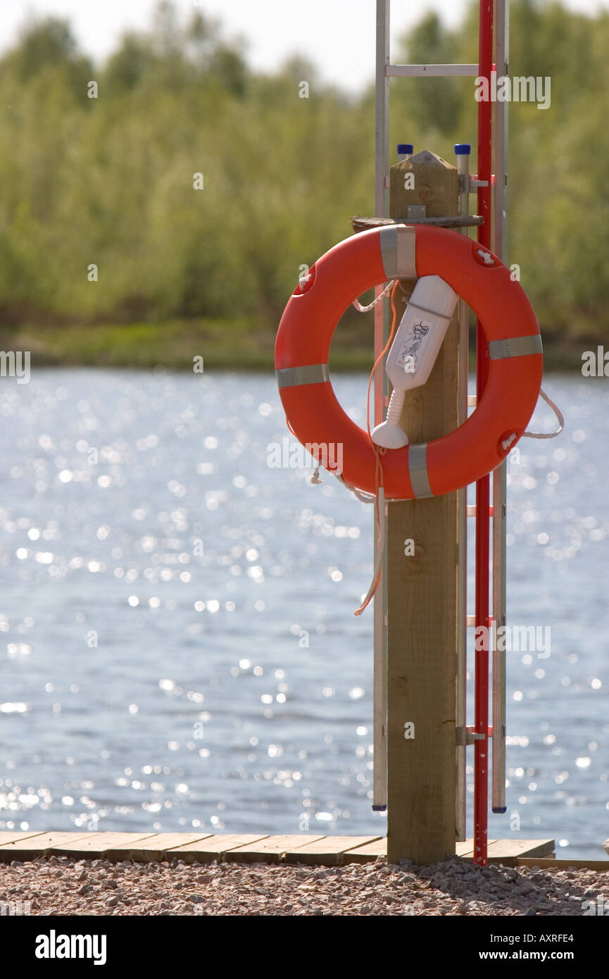 Life saving equipment at waterfront , Finland Stock Photo - Alamy