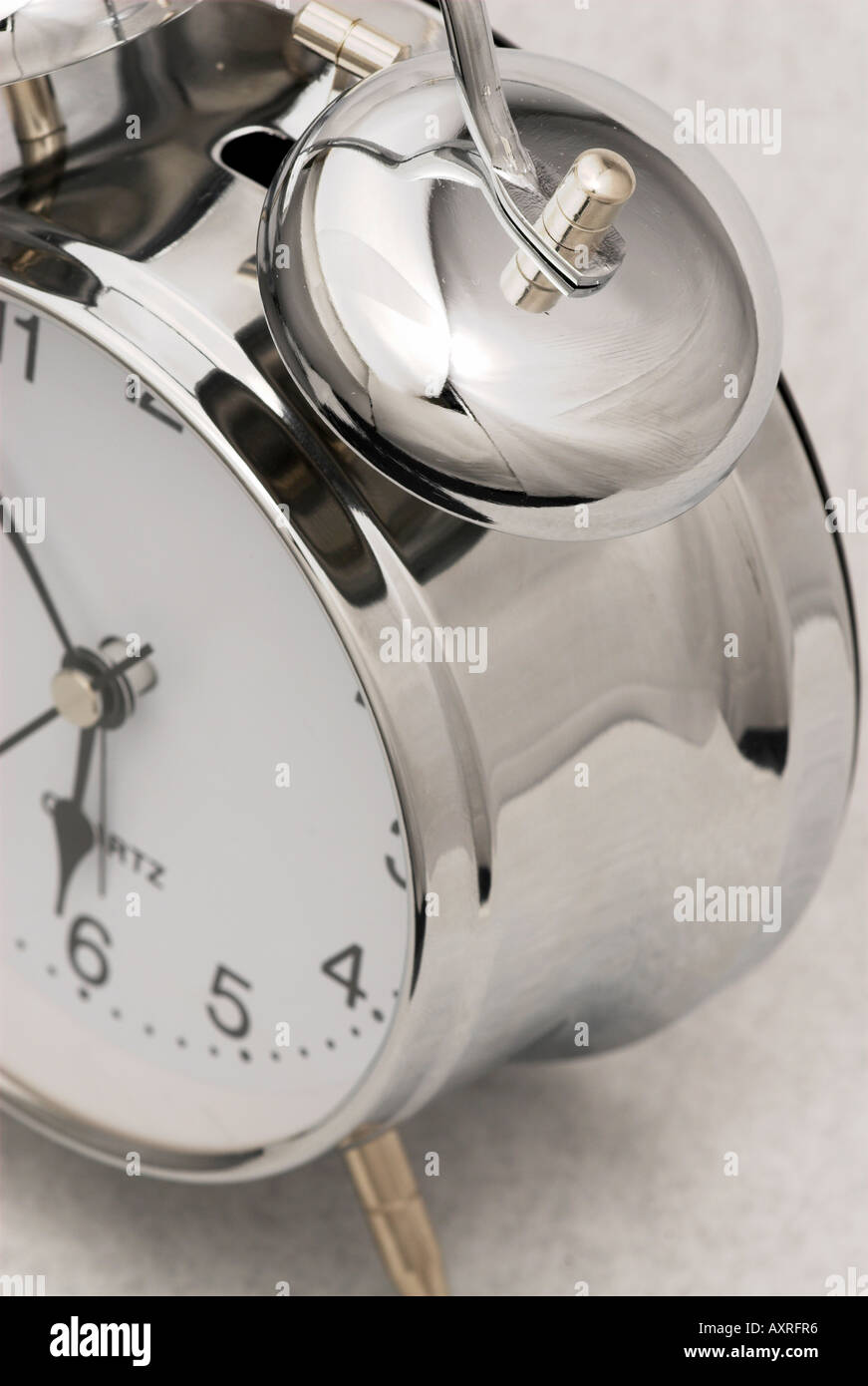 Silver alarm clock Stock Photo - Alamy