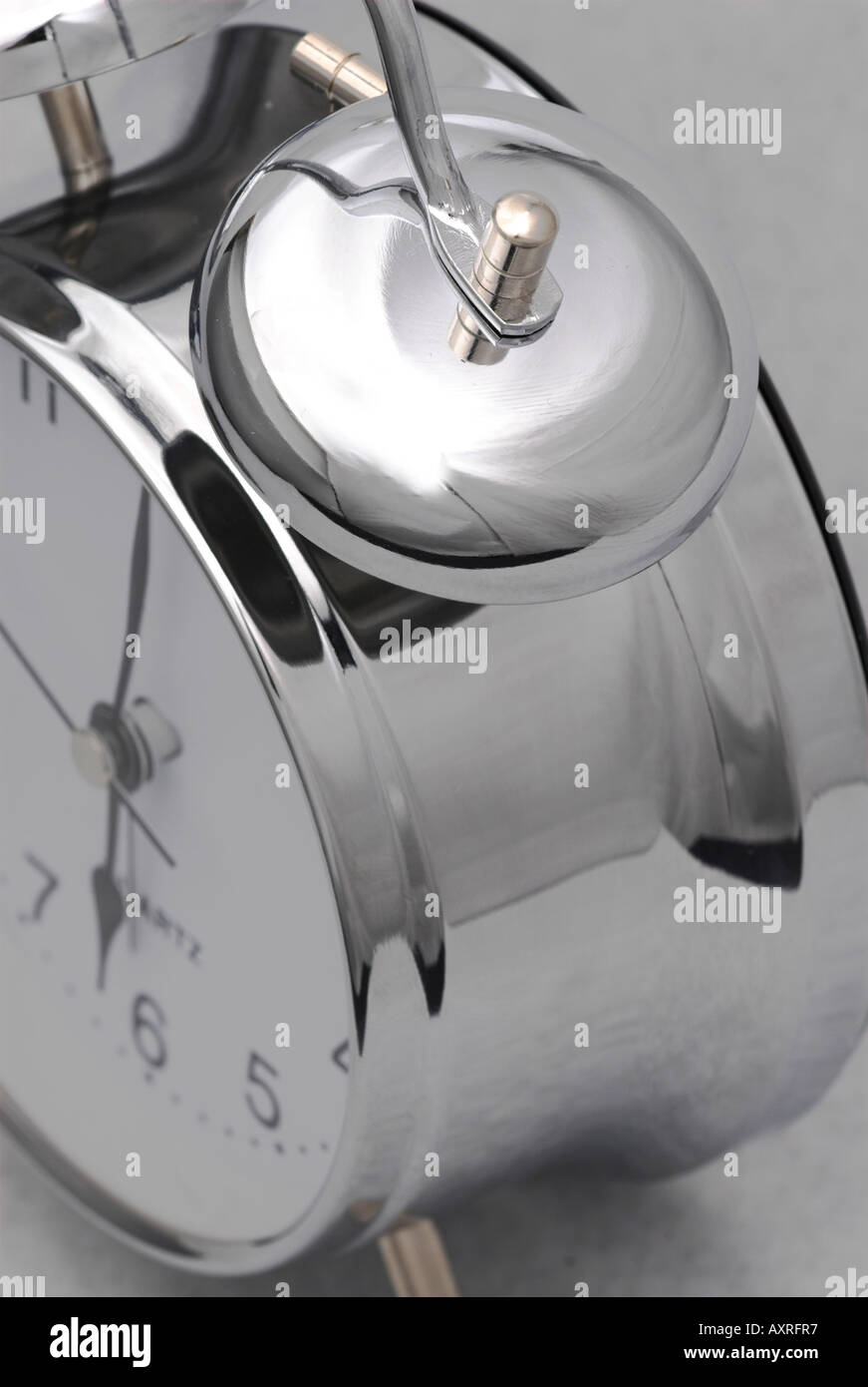 Silver alarm clock Stock Photo - Alamy
