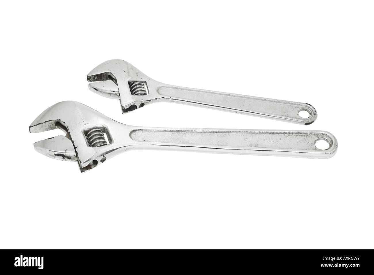Adjustable used wrenches of two different sizes Stock Photo - Alamy