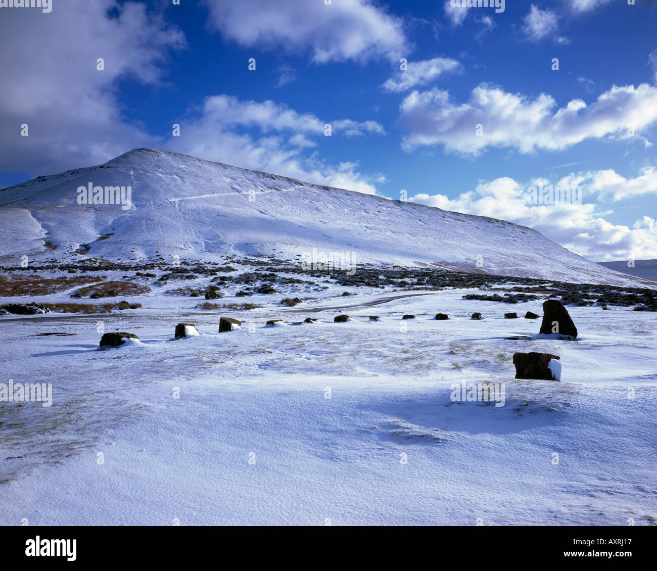 A stone circle below the stunning Hay Bluff in the Black Mountain's ...