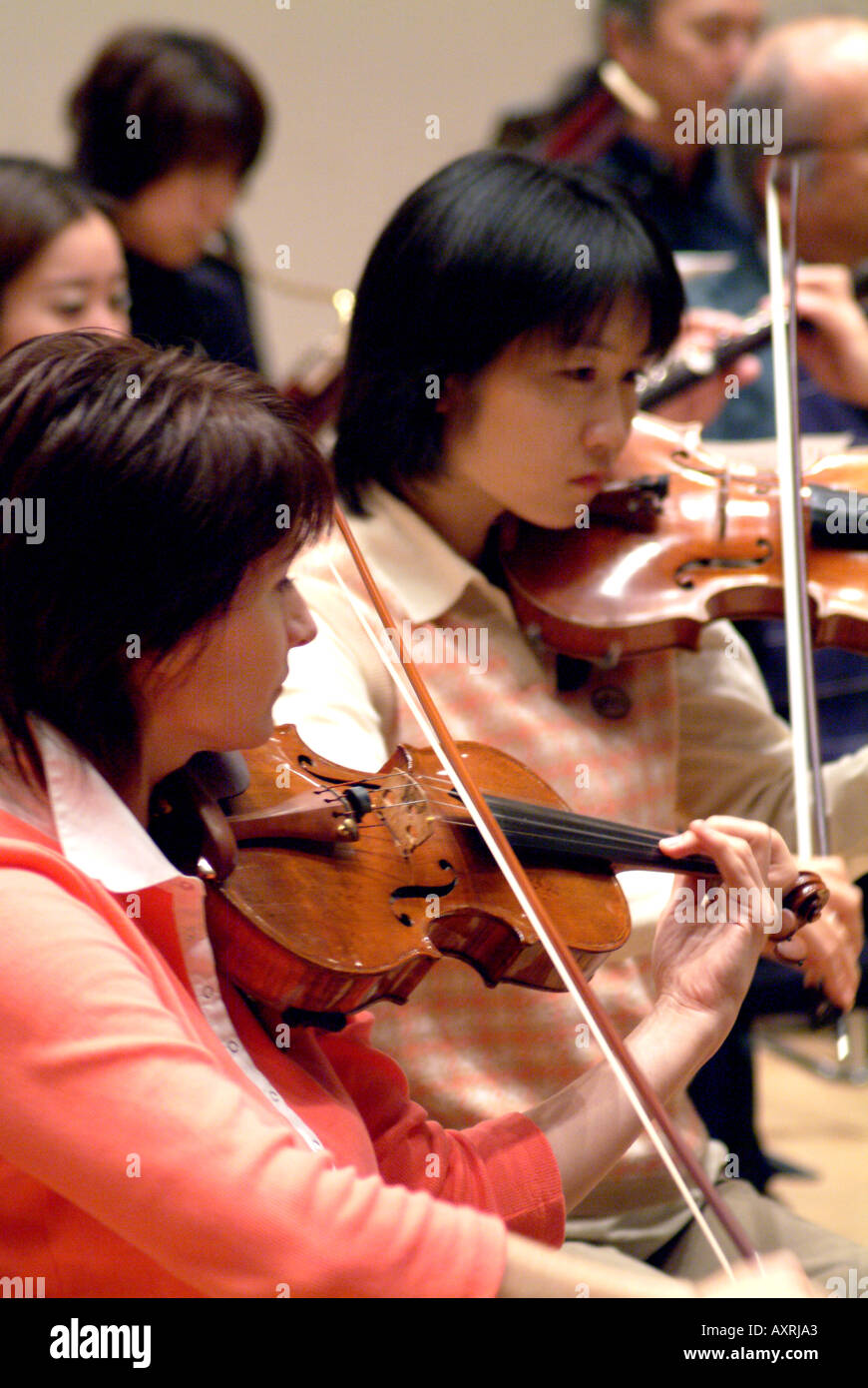 Kyoto Philharmonic Chamber Orchestra in rehearsal Kyoto Japan November ...