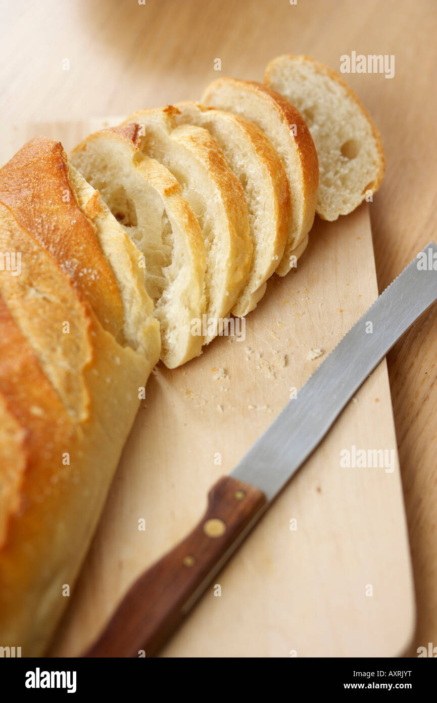 Sliced white bread, close-up, high angle view Stock Photo - Alamy