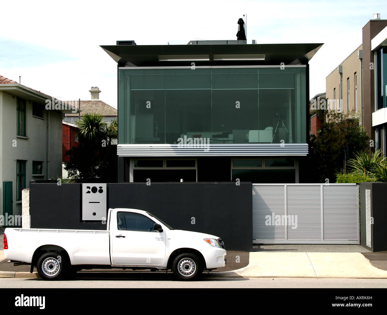 modern house home contempoary contemporary melbourne glass window Stock ...