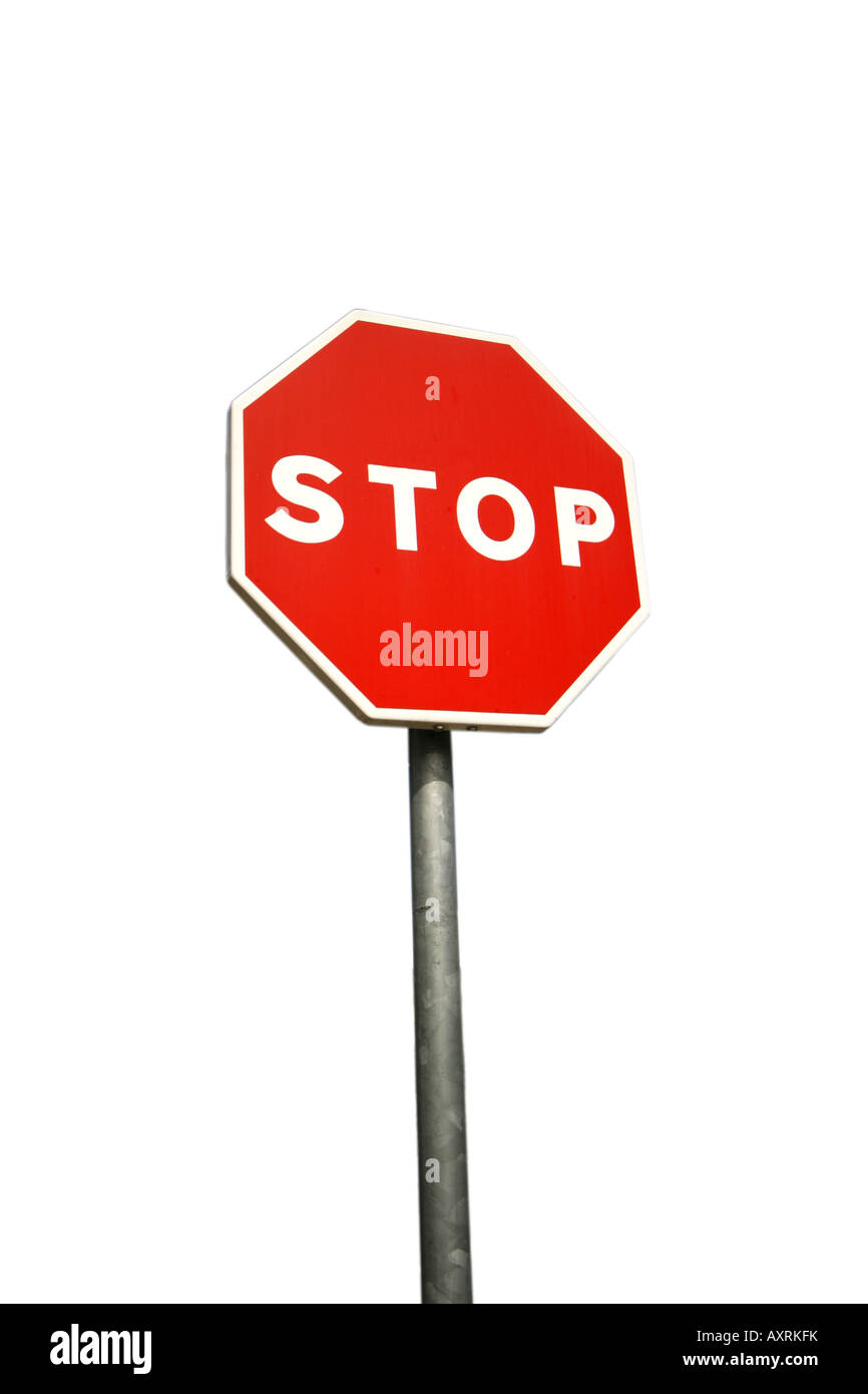 Red stop traffic road Cut Out Stock Images & Pictures - Alamy