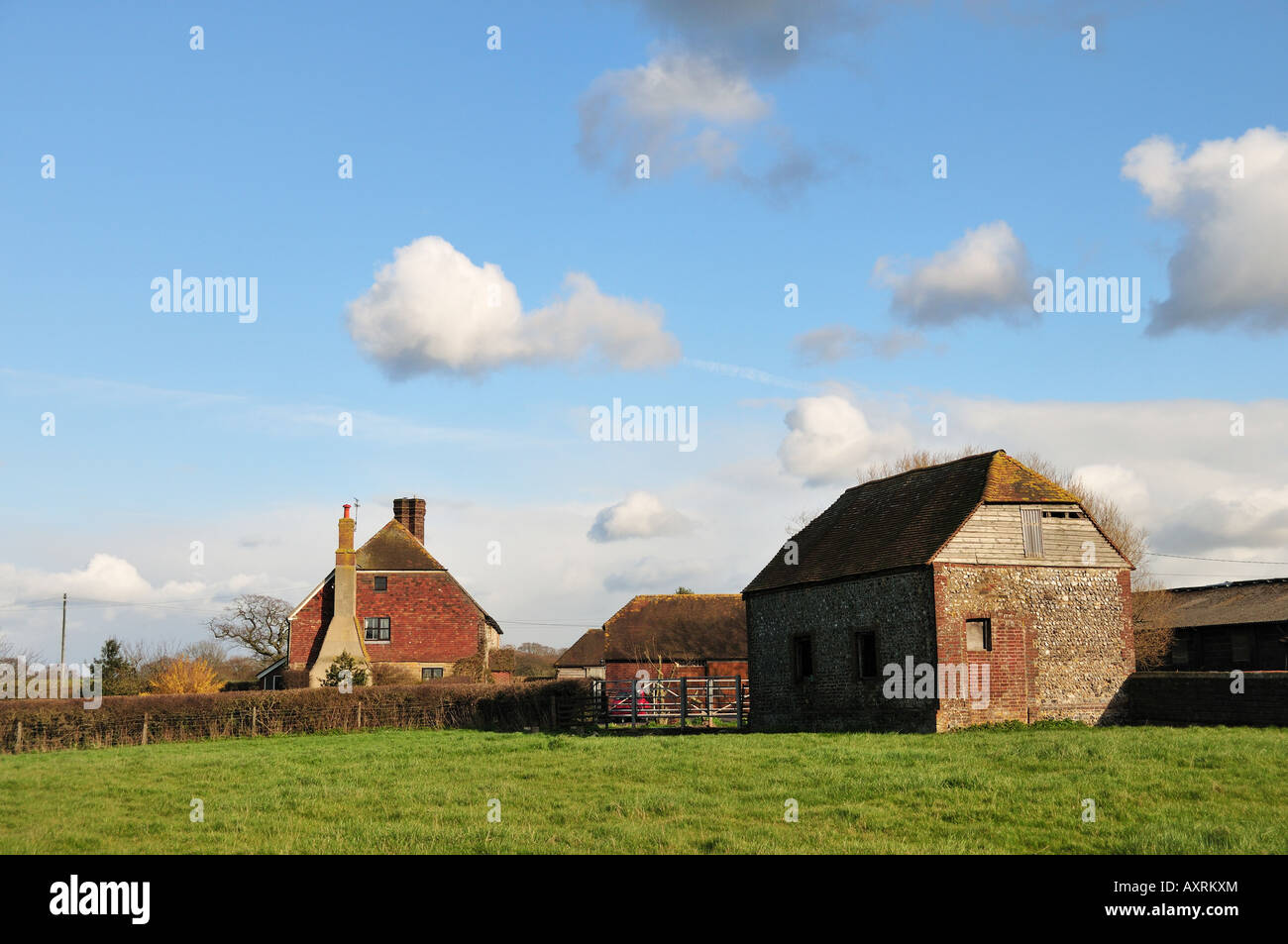 English countryside with a traditional farm house - East Sussex ...