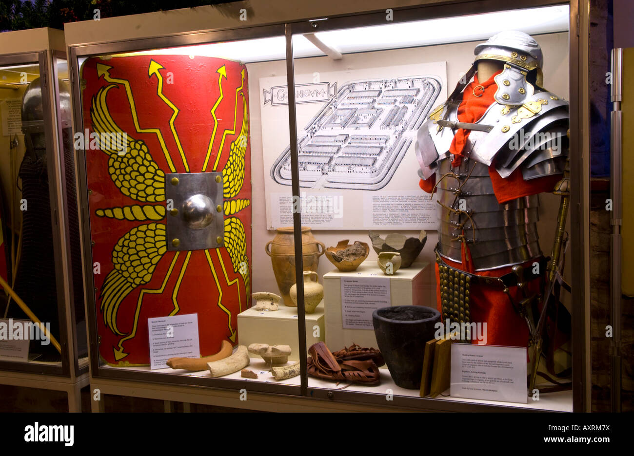 Roman period display cabinet in Abergavenny Museum Abergavenny ...