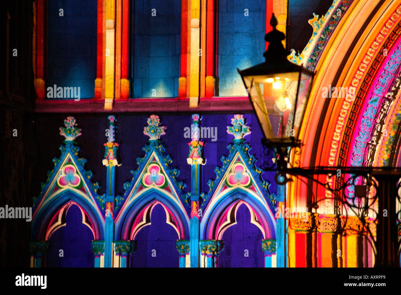 York Minster lit up at night, Yorkshire, Great Britain, England, UK ...