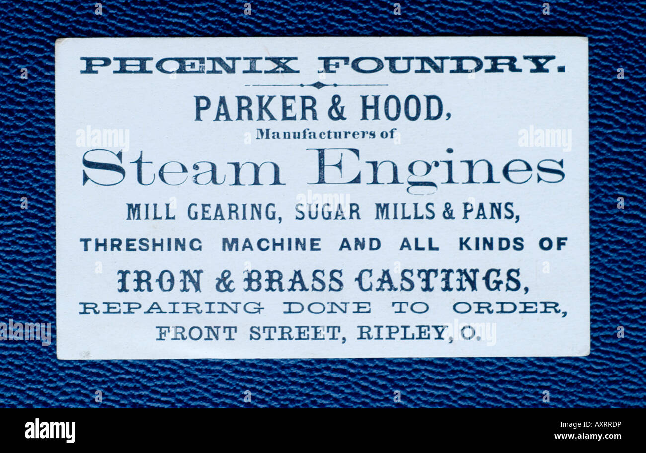 John Parker business card underground railroad Ripley Stock Photo - Alamy