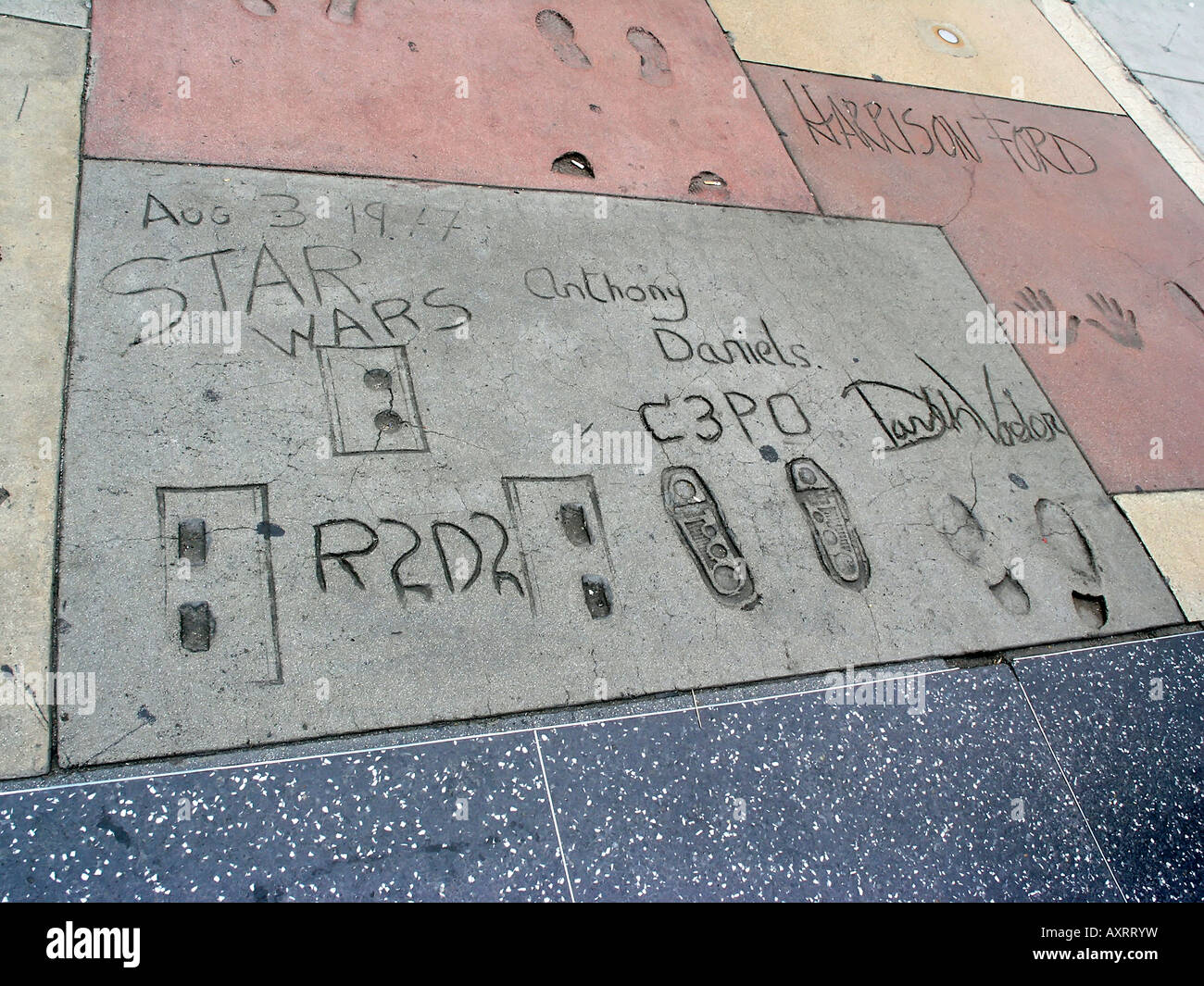 Star Wars heroes footprints by the Grumman's Chinese Theater in ...