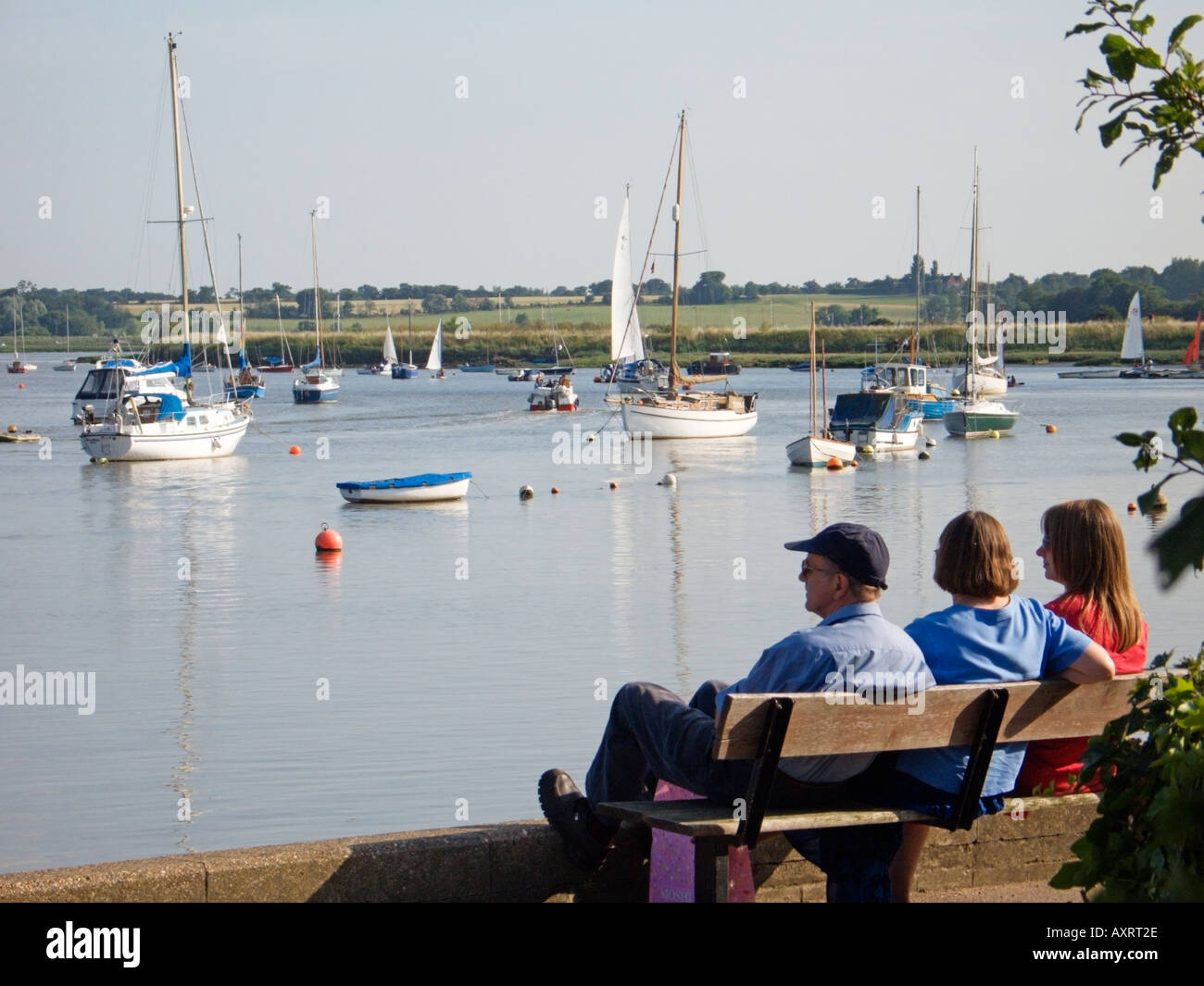 Looking over the Picturesque River Deben from Woodbridge Quay, Suffolk ...