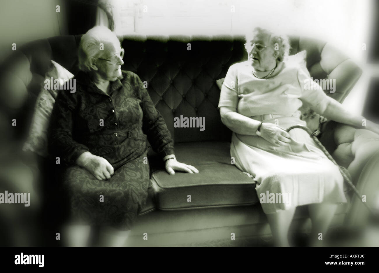 two old ladies sitting together Stock Photo - Alamy