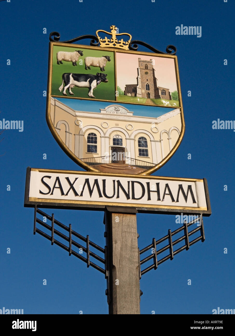 Saxmundham Town Sign, Saxmundham Market Town, Suffolk, England, United ...