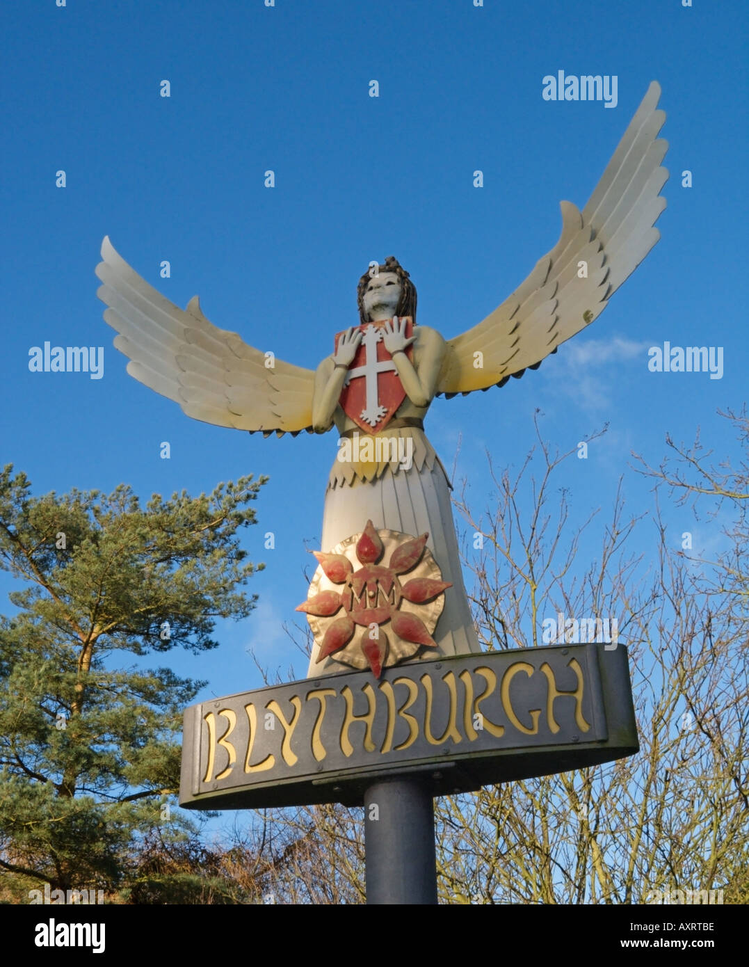 Blythburgh Village Sign, Suffolk, England Stock Photo - Alamy