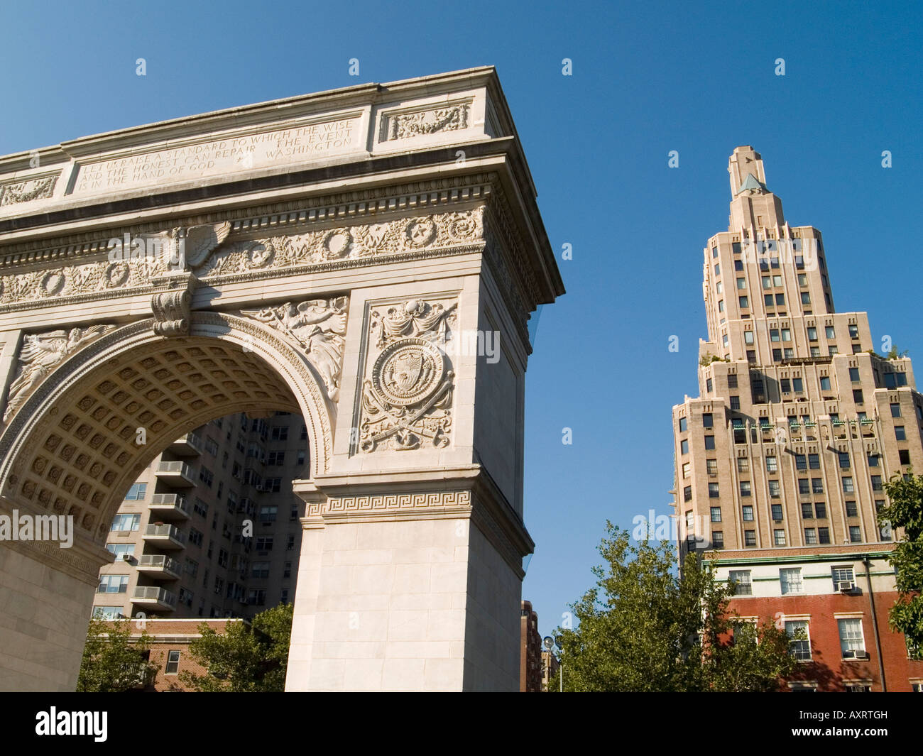 A close up of the Arch in Washington Square Park, Greenwich Village New ...