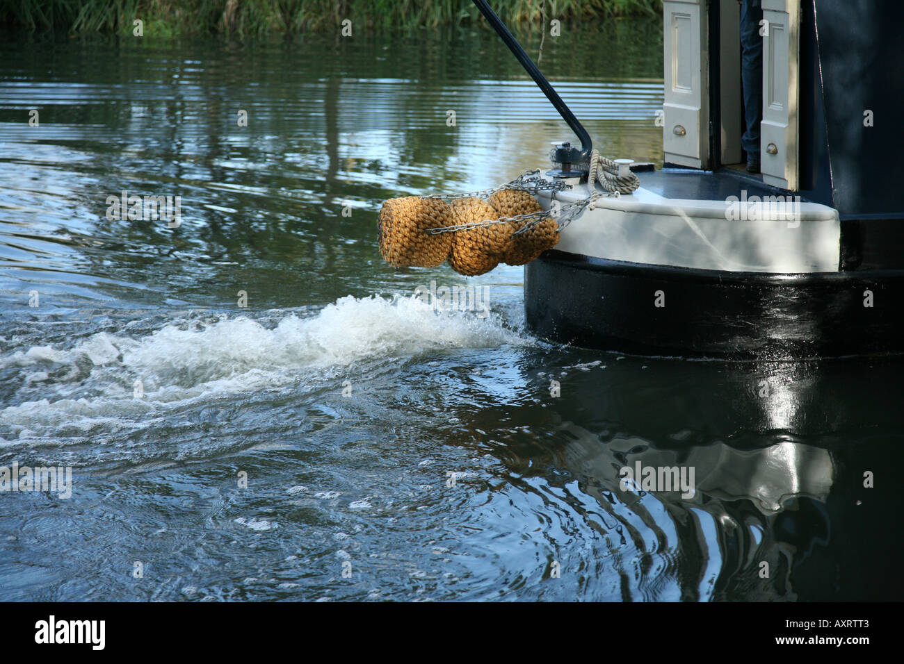 The rear section of a narrow boat Stock Photo - Alamy